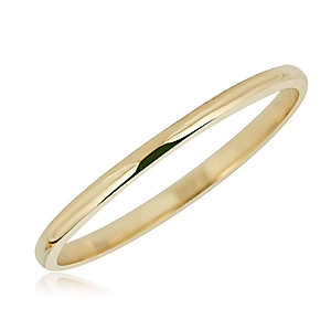 AVORA 10K Yellow Gold Plain Band Stackable Ring - Size 4