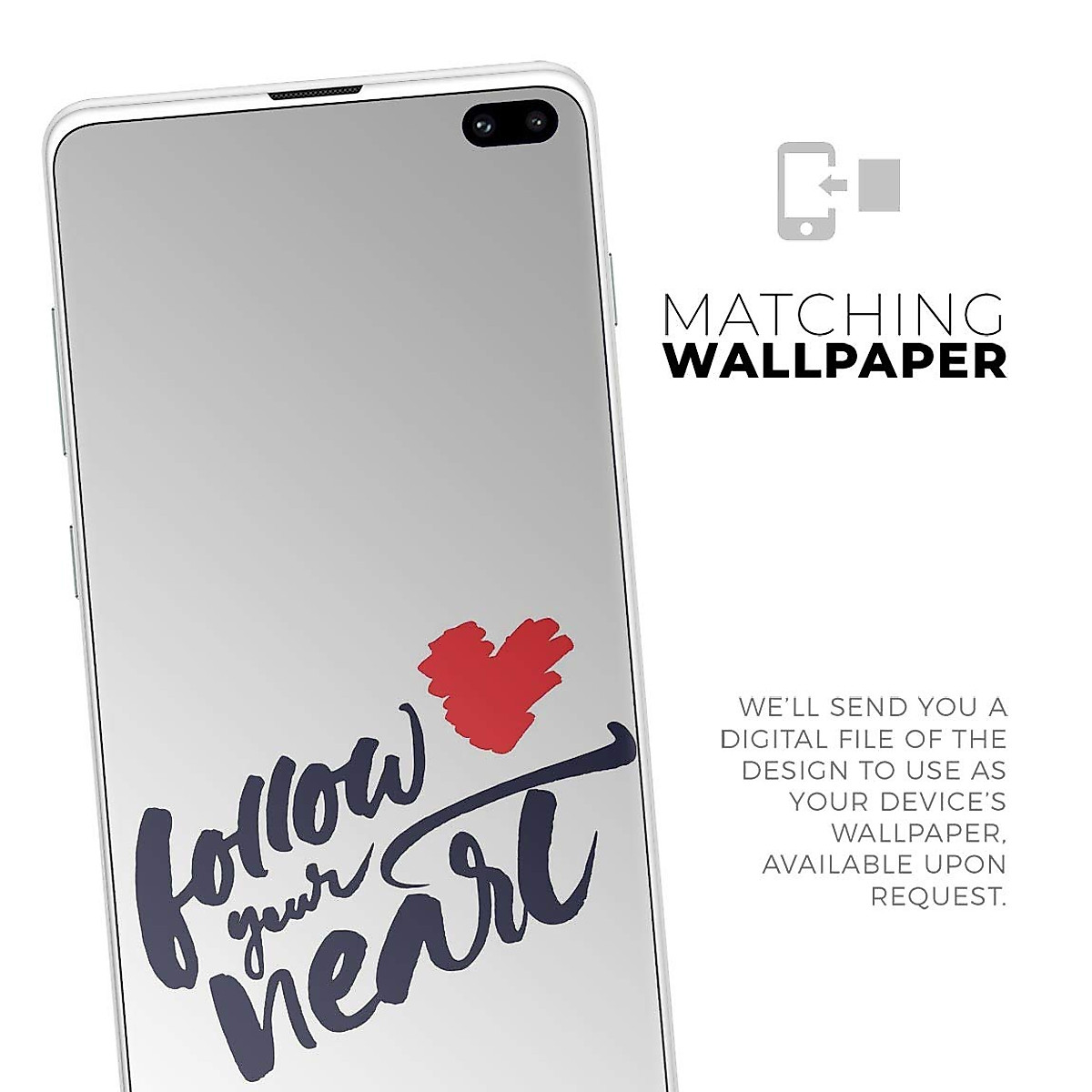 DesignSkinz Follow Your Heart V3 Protective Vinyl Decal Wrap Skin Cover Compatible with The Samsung Galaxy S20 (Screen Trim & Back Glass Skin)