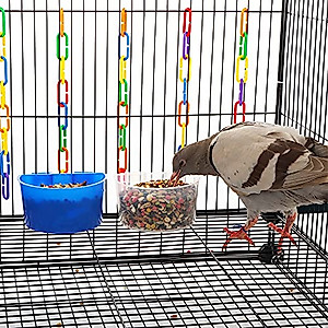 18 Pcs Bird Feed Cup Cage Food Dish Cup Plastic Feeding & Watering Supplies for Bird Pigeon Parrot Rabbit Chicken Duck Poultry Gamefowl
