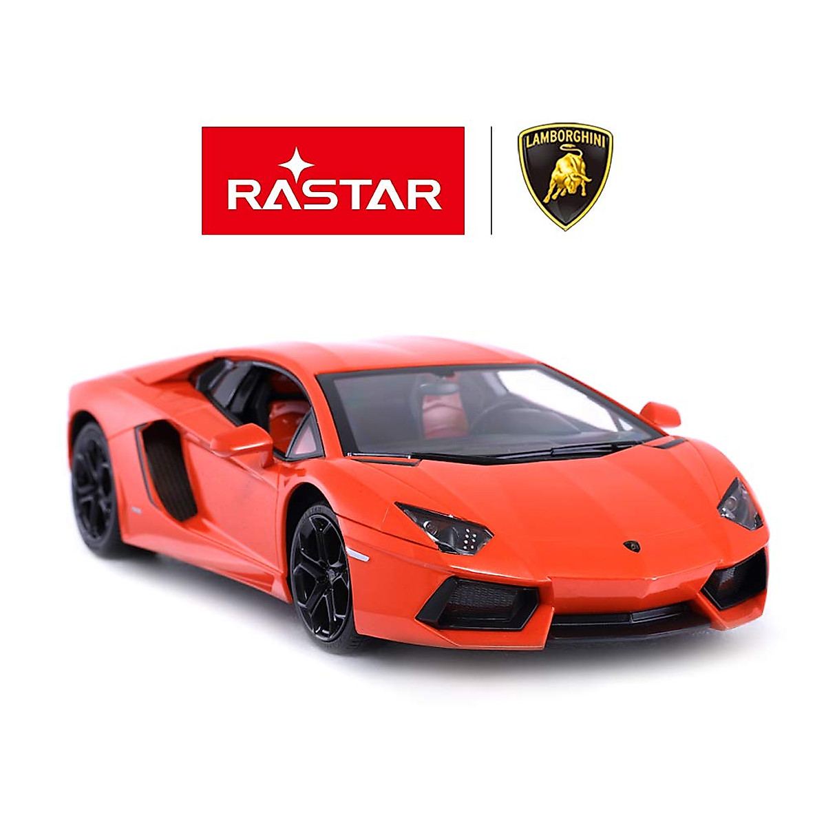 RASTAR RC Lamborghini Toy Car, 1:14 Lamborghini Aventador LP700-4 Remote Control Car, Working Lights - Orange