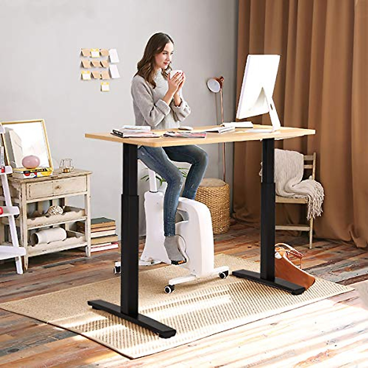 Tangkula Dual Motor Electric Standing Desk Frame, Height & Width Adjustable Motorized Sit Stand Desk Base, Ergonomic Standing Up Workstation w/Memory Controller