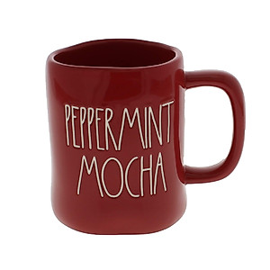 Rae Dunn by Magenta PEPPERMINT MOCHA Red LL Coffee Mug