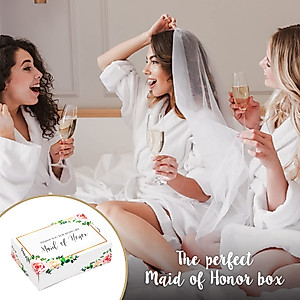 Maid of Honor Thank You Box (Single Box) Thank You For Being My Maid of Honor I Maid of Honor Box for Maid of Honor Gifts | Floral Style