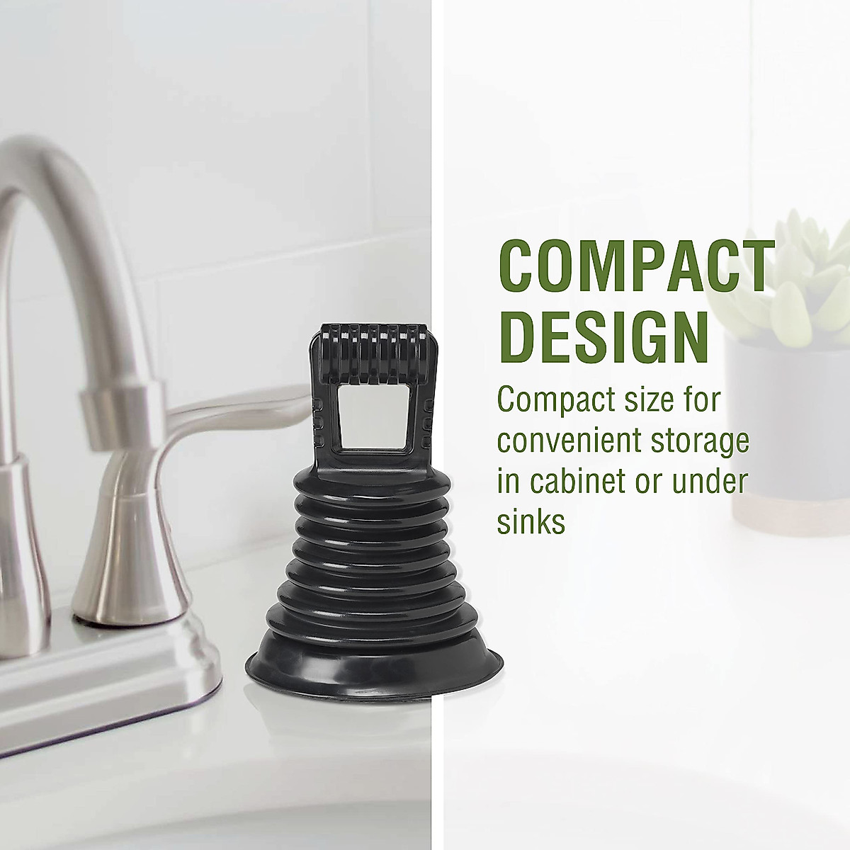 LDR 512 3420-K Mini Bellows Sink and Drain Plunger for Bathrooms, Kitchens, Baths, Compact and Powerful Easy to Store and Hide Perfect for RV's