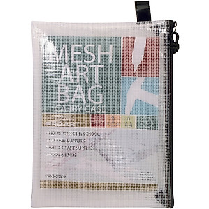 Pro Art Vinyl, 10-inch x 13-inch Mesh Bag with Zipper, Transluscent