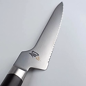 Shun Cutlery Classic Offset Bread Knife 8.25”, Long Serrations Glide Through Bread, Ideal for Cakes and Pastries, Authentic, Handcrafted, Japanese Serrated Kitchen Knife