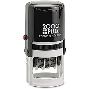 COSCO 2000 Plus Self-Inking Date and Time Stamp - Date & Time Stamp - Red, Blue