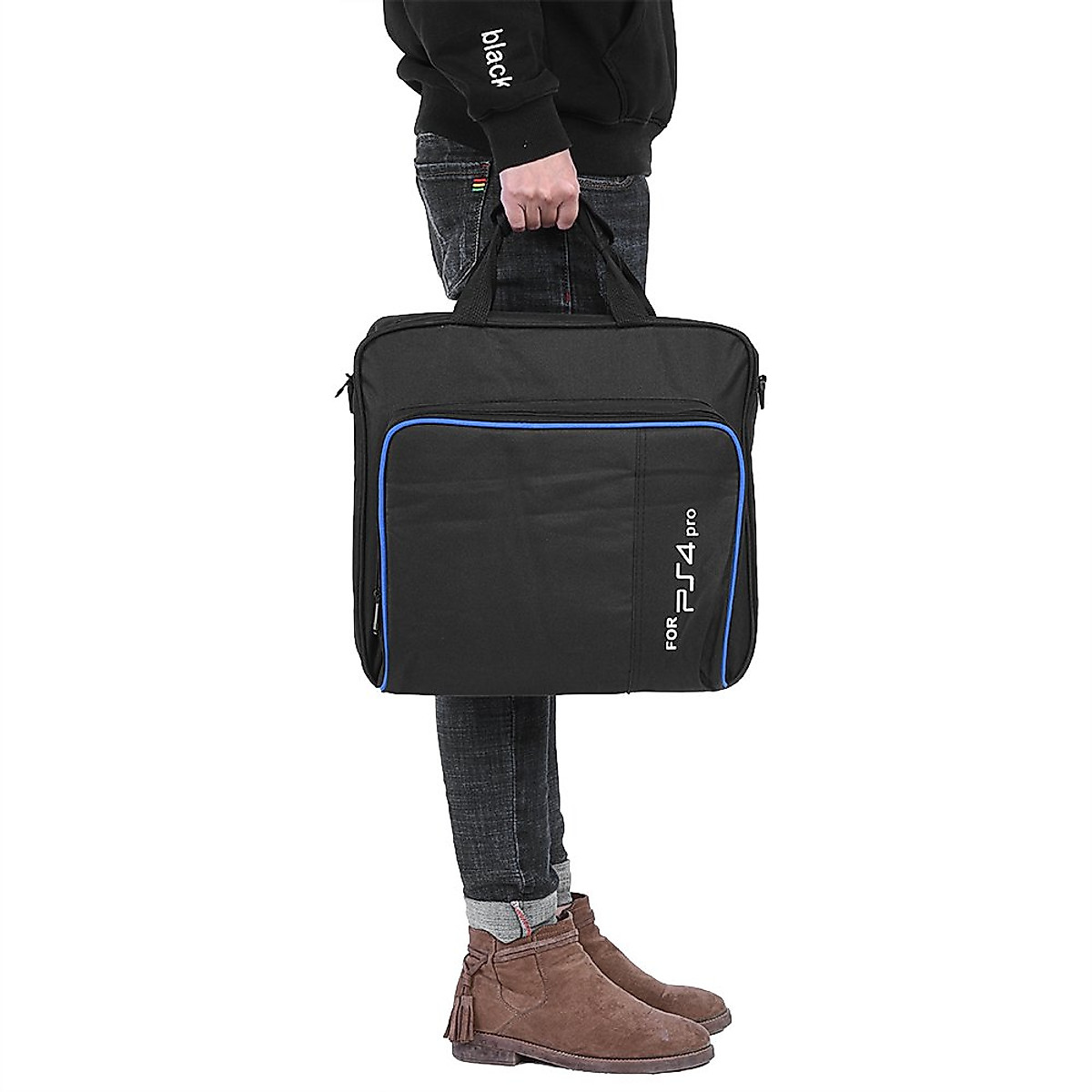 Zerone Portable Carrying Bag Travel Shoulder Bag Storage Case for PS4 Pro Black