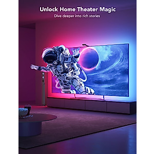 Govee Envisual TV Backlight T2 with Dual Cameras, 16.4ft RGBIC Wi-Fi LED Backlights for 75-85 inch TVs, Double Light Beads, Adapts to Ultra-Thin TVs, Smart App Control, Music Sync, H605C