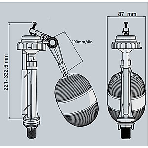 Anti-Siphon Toilet Ballcock Fill Valve Adjustable 9-Inch-13 Inch Toilet toilet tank repair kit with Float, Float Rod, Refill Tube and Nu,white and green