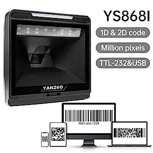 Yanzeo YS868 Laser Flatbed Desktop Omnidirectional Bar Code Reader High Speed Automatic 1D Laser Barcode Scanner Image
