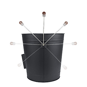 Hisencn Ash Bucket with Lid and Shovel, 5.15 Gallon Large Galvanized Metal Coal and Hot Ash Pail for Fireplace, Hearth, Charcoal Wood Fire Pits Burning Stoves Indoor and Outdoor