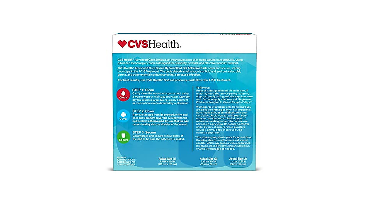 CVS Health Hydrocolloid Gel Adhesive Pds, 5 Pads, Assorted Sizes — 🛍️ ...