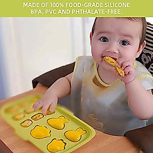 Baby Food Freezer Trays - Food Storage Containers with with Lids, Silicone Food Molds Trays for Homemade Baby Food, Breast Milk, Vegetable, Juice & Fruit Purees, 2 Pack (Orange/Green)