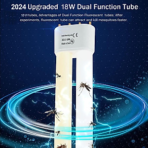 Bug Zapper Indoor Outdoor, 4300V 18W Electric Mosquito Killer, Mosquito Trap Fly Zapper Insect Killer with Light Sensor for Home, Garden, Backyard, Patio, Camping, 2300 Sq. Ft Coverage