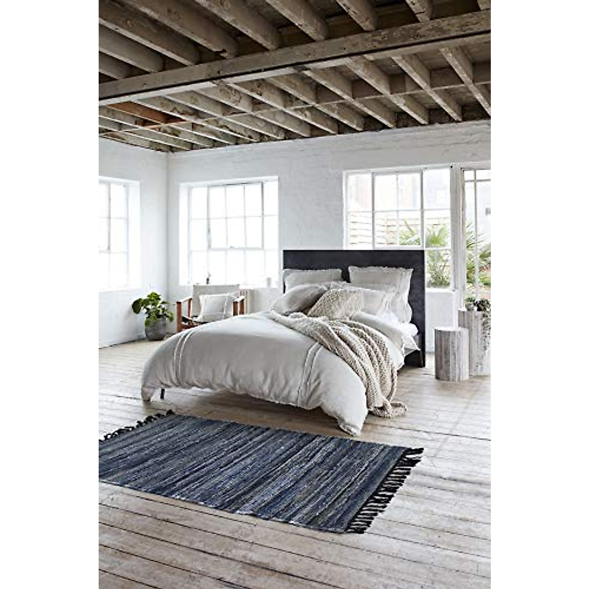 French Connection Home Elisha Denim Chindi Moroccan Area Rug, 36"x60", Elisha