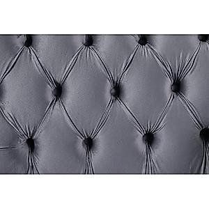 Morden Fort Chesterfield Sofa, Chair and Sofa for Living Room Furniture Sets, 2 Pieces Classic Velvet Tufted Couches, Grey