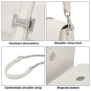 Split Cow Leather Crossbody Bag for Women Genuine Leather Shoulder Bag Ladies Fashion Bag Purse with Two Shoulder Straps Casual Underarm Bag