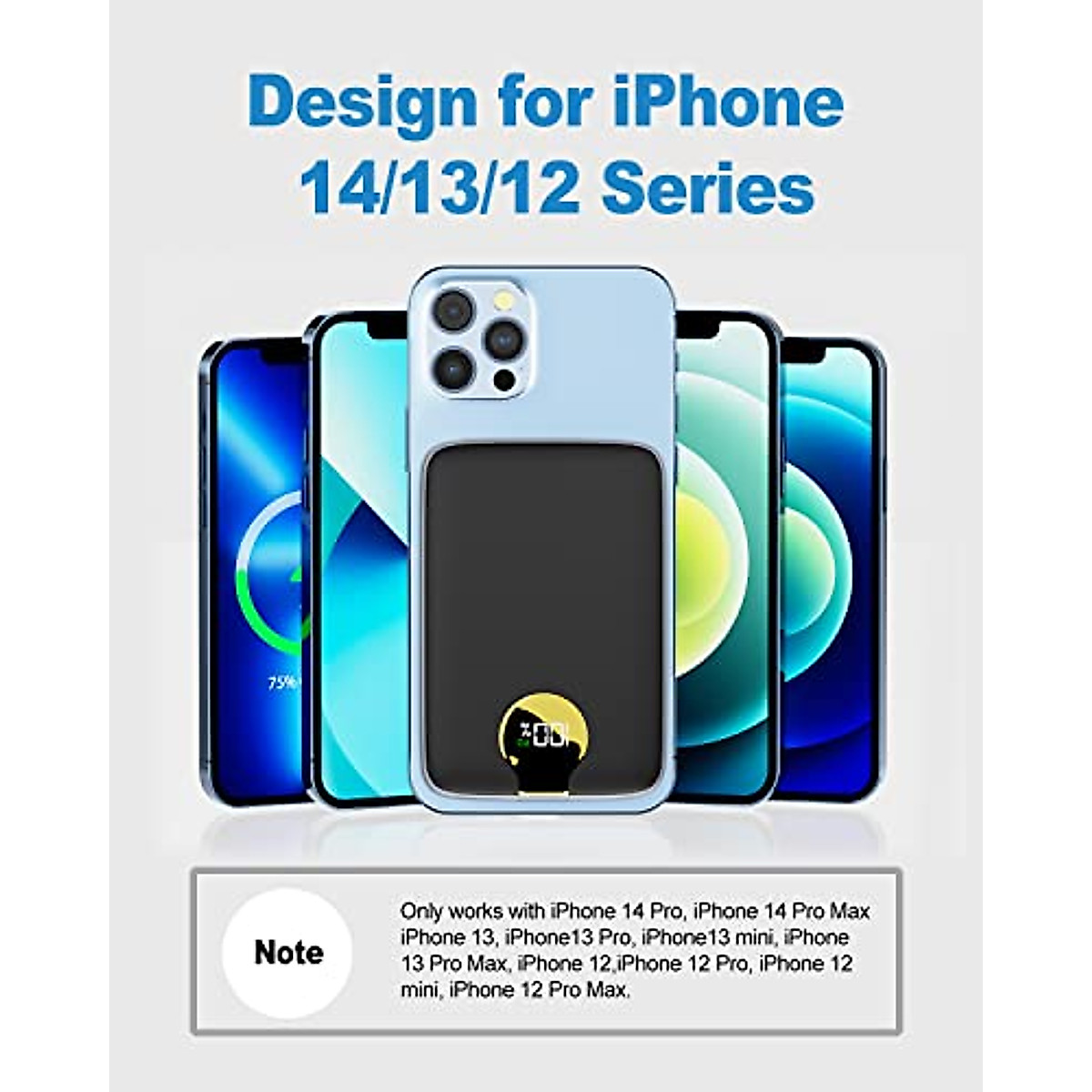 Mag-Safe Battery Pack for Apple,10000mAh Mag-Safe Power Bank,Mag-Safe Portable Charger,Magnetic Power Bank for iPhone,Magnetic Portable Charger Compatible for iPhone 14/13/12 Mini/Pro/Pro Max Black