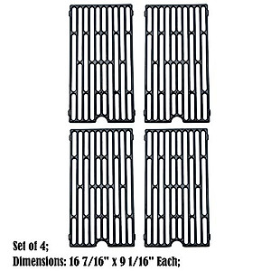Direct Store Parts DC105 (4-Pack) Polished Porcelain Coated Cast Iron Cooking Grid Replacement for Vermont Castings, Chargriller, Jenn Air Gas Grill (4)