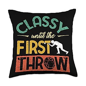 Boules - Lawn Bowls Bocce Ball Sports Designs Ball Player Boules Bocce Funny Quote Throw Pillow, 18x18, Multicolor
