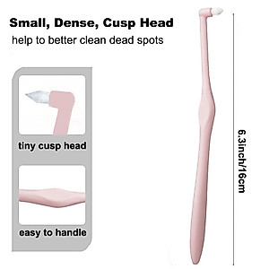 KnocKconK Three Sided Dog Toothbrush Kit, 2 Size Dog Toothbrush for Adult Puppy with Small Soft Head, Pet Teeth Deep Clean Dense Brush, Small Dog Tooth Cleaning (Blue+Pink, cat Toothbrush)