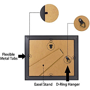 Golden State Art , 8x10 Black Gold & Burgundy Color Frame - White/Gold Double Mat for 6x8 Photos - Easel Stand - Wall Display or Table Top - Real Glass