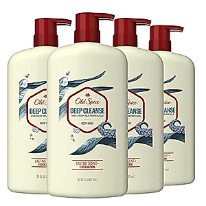 Old Spice Men's Body Wash Deep Cleanse with Deep Sea Minerals, 30 oz (Pack of 4)