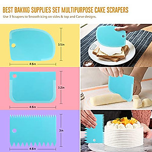 Kincown Piping Bags and Tips Set, 33pcs Frosting Piping Kit with 24 Stainless Steel Piping Tips, 2 Reusable Silicone Pastry Bags, 2 Couplers and 3 Icing Smoother, Piping Tips Set with Storage Case