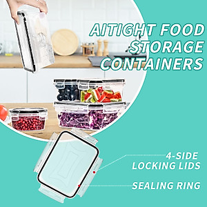 Skroam 72 piece Food Storage Containers Set with Airtight Lids (36 Containers & 36 Lids), Plastic Leak-Proof Kitchen Storage Containers for Pantry Organizers and storage - Meal Prep, Lunch Containers