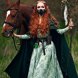 Magibag Renaissance Belt Pouch Waist Bag Pouch Skirt Hike Medieval Bag Ren Faire Costume Accessories for Halloween (Potion Bottle-Black)