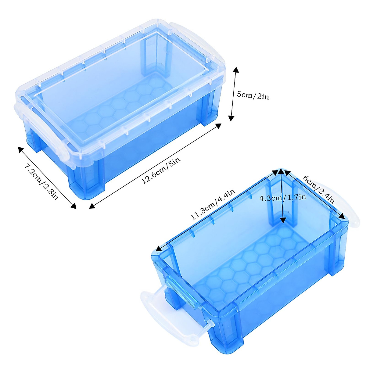 testyu Small Plastic Box, 4.3" X 2.3" X 1.5" Stackable Mini Plastic Storage Box with Lid, Clear Plastic Organizer Container for Jewelry Beads Small Crafts Items Accessories - 6 Pack