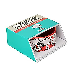 Fetch for Pets Peanuts Orange Snoopy Ceramic Dog Bowl, 3.5 Cups, Medium