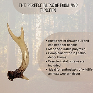 BestGiftEver Rustic Antler Pulls (Set of 2) 6 inch long in a pair for Cabinet Drawer Door - Cabin Lodge Decor