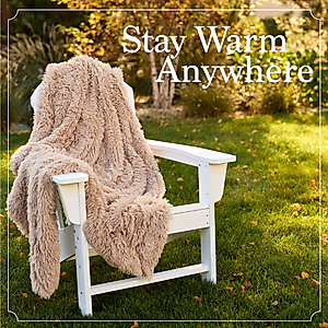 The Connecticut Home Co Bedding Blanket, Queen 90x90, Soft Plush Shag and Sherpa, Warm Throws for Bed, Gift for Women, Bedroom Luxury Home Decor Accent Blankets for Couch Sofa Chair, Dusty Rose