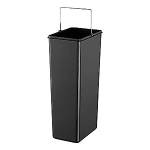 BLACK+DECKER BXBN0004GB 20L Metallic Grey Slimline Pedal Bin with Soft Close Lid, Stainless Steel, 56cm x 22cm x 36cm