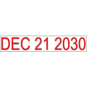 Self Inking Date Stamp with Month, Day, Year - Easy to Use & Adjust, Rubber Head, Sturdy ABS, Uniform Print, 10 Years of Dates, Refillable (Red)