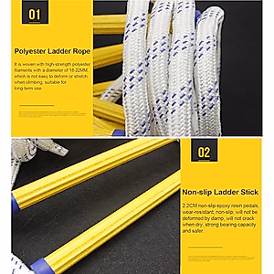 Fire Escape Rope Ladder - Safety Emergency Ladders, Soft Ladder with Hooks, for Home Climbing Fire Escape Reusable (Size : 5M)