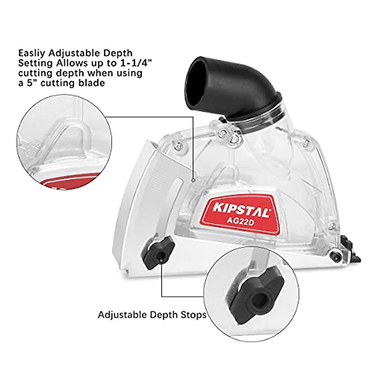 KIPSTAL Cutting Dust Shroud for Angle Grinder 4-1/2-Inch to 5-Inch and Cutting Wheel Diamond Saw Blade 5-Inch X 1 PCS