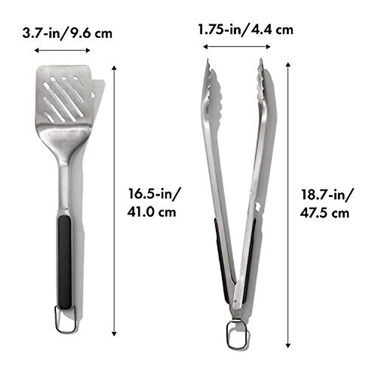OXO Good Grips Grilling Tools, Tongs and Turner Set, Black