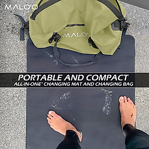 Malo'o 3-in-1 Wetsuit Changing Bag – Integrated changing mat, wetsuit watertight carry bag and XL 60 Liter Roll-Top Dry Bag. Surfing, Paddle-Boarding