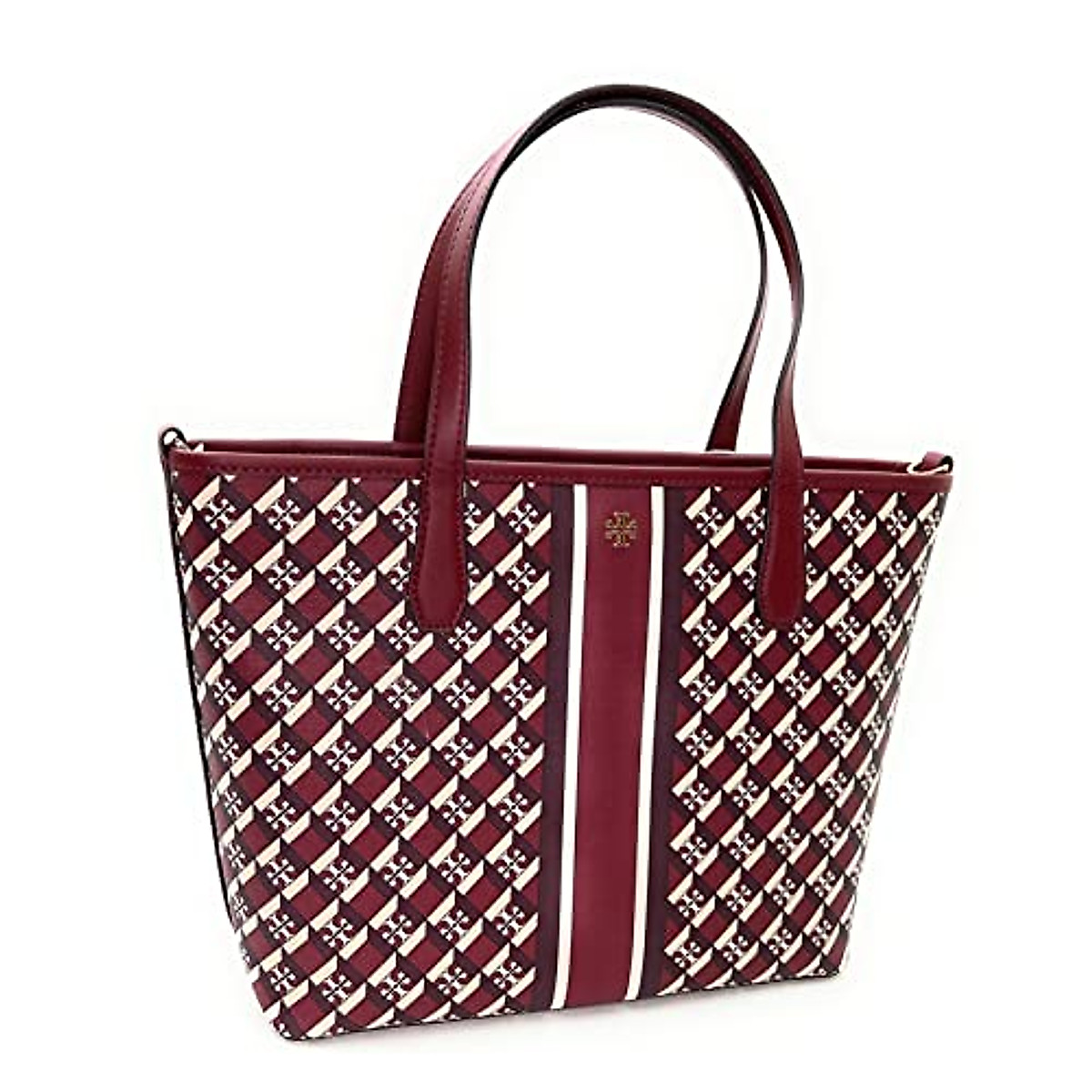 Tory Burch Women's Geo Logo Mini Top Zip Tote (Crimson Red)