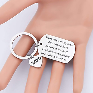 WSNANG TV Show Inspired Gift Think Like a Bass Act Like a Waldorf Keychain TV Show Fans Gift (Act Like a Waldorf KC)