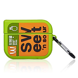 Mulafnxal Case for Airpod Pro 2019/Pro 2 Gen 2022 Cute, Silicone 3D Funny Fun Character Air pods Pro Cover, Food Design Skin, Cartoon Keychain Kits Cases for Air pods Pro(Sour Sauce)