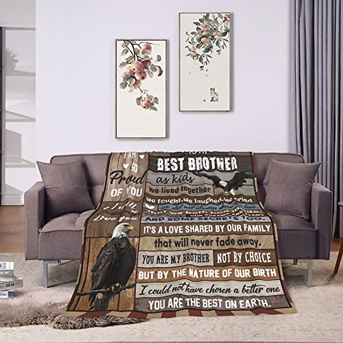 RESPRO Best Gifts for Brother from Sister, Big Brother Gifts Blanket, to My Brother Blanket Personalized Flannel Throw Blanket, Christmas Birthday Gifts for Brother in Law Adult Men 50x60 Inch