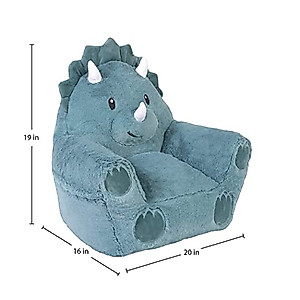Cuddo Buddies Dinosaur Toddler Chair Plush Character Kids Chair Comfy Pillow Chair for Boys and Girls, 19 in x 20 in x 16 in