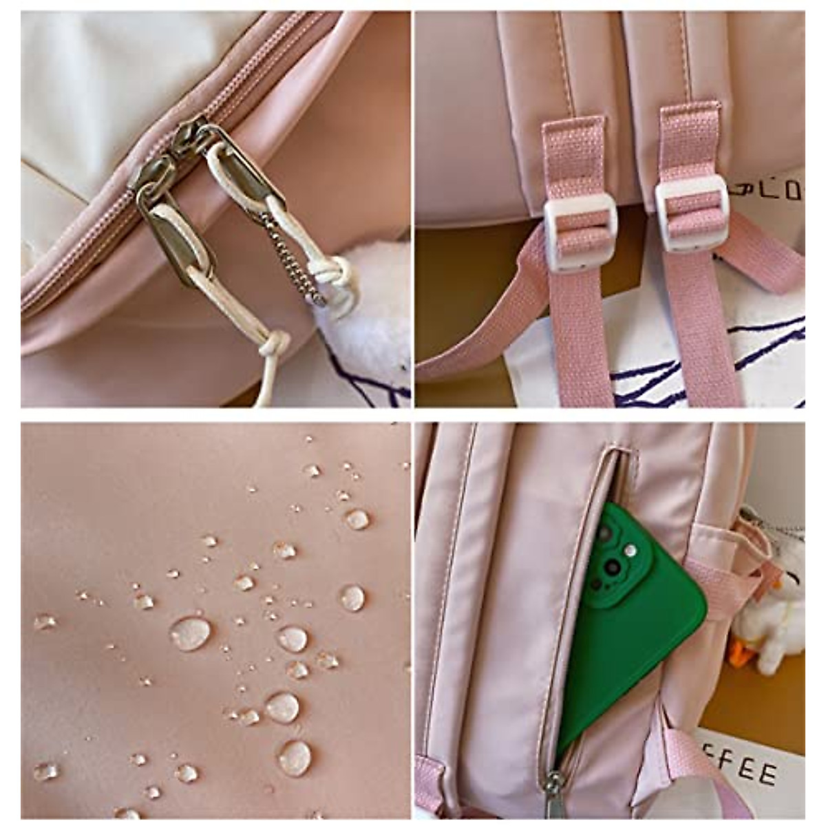 Kawaii Backpack with Kawaii Pin and Accessories Backpack Cute Backpack Cute Kawaii Backpack for School, Pink, One Size