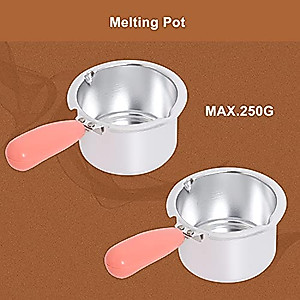 Chocolate Melting Pot Electric Fondue Melter Machine Set with Mold DIY Pink Stainless Steel Plastic Home Candy Chocolate Making Melting Pot Kitchen Tool Double-pot