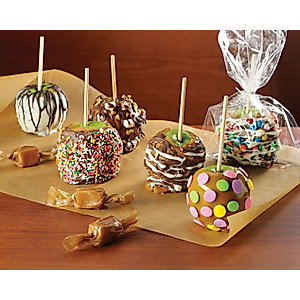 Nostalgia CCA5 Lazy Susan Chocolate & Caramel Apple Party with Heated Fondue Pot, 25 Sticks, Decorating and Toppings Trays