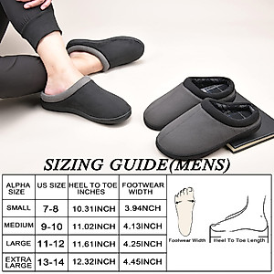 LORDFON Memory Foam Mens Slippers Slip-On Comfy House Slippers for Men Indoor Outdoor Non-Slip Warm Winter Men’s Bedroom Slippers Size 11-12 Grey